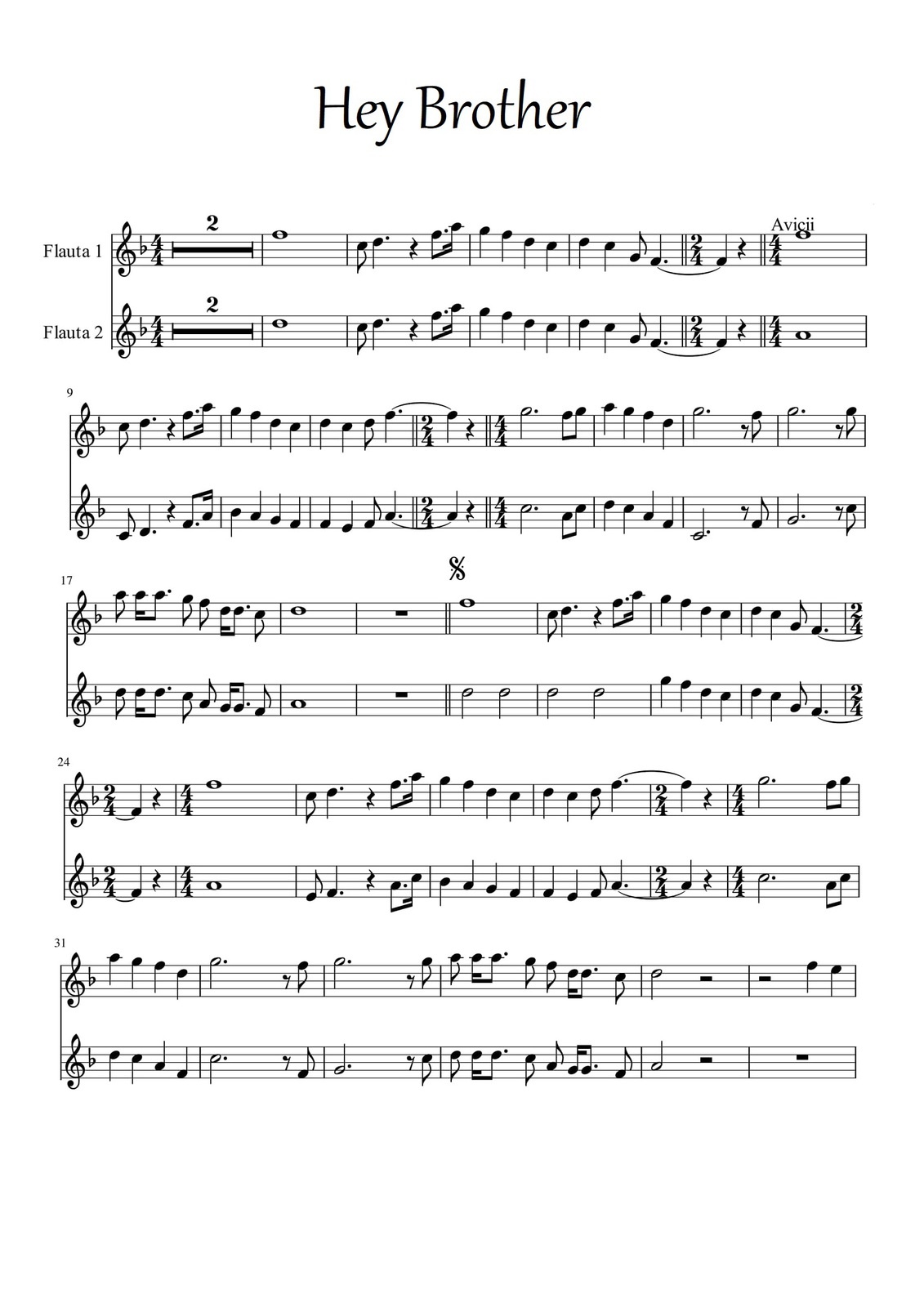 PARTITURAS: Hey Brother