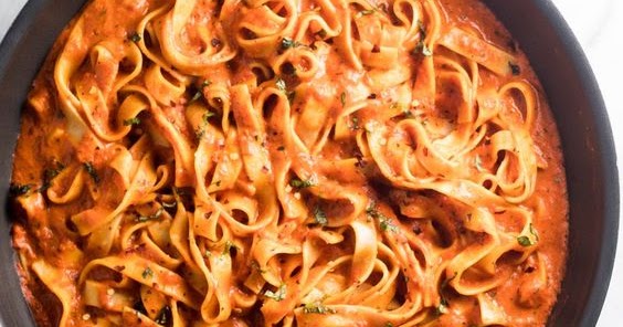 Roasted Red Pepper Pasta - Dessert For Two