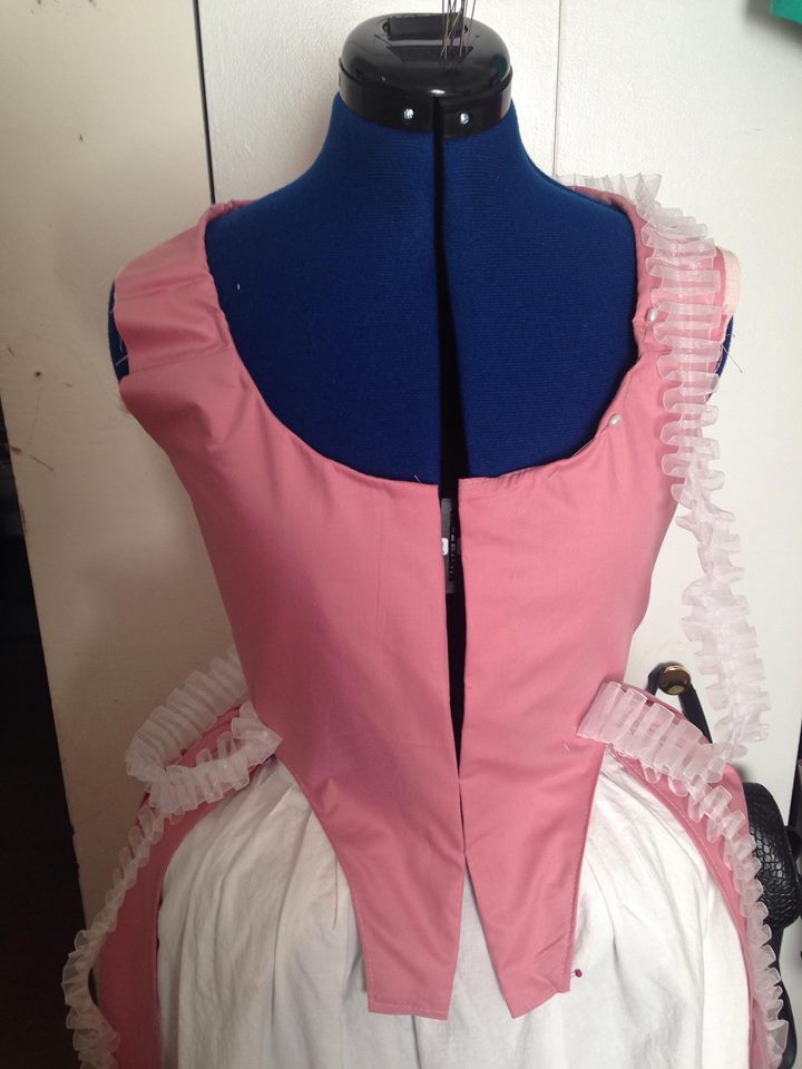 1780's Dusty Rose Zone Front Gown