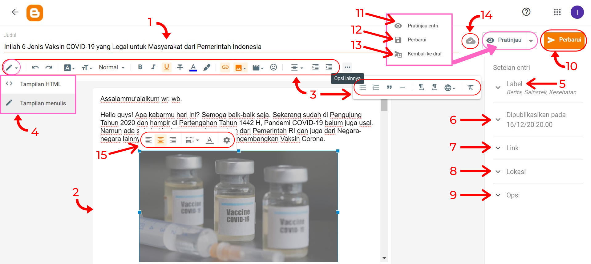 Cara membuat Postingan Artikel di Blogger Terbaru (+ Cara memasang ...