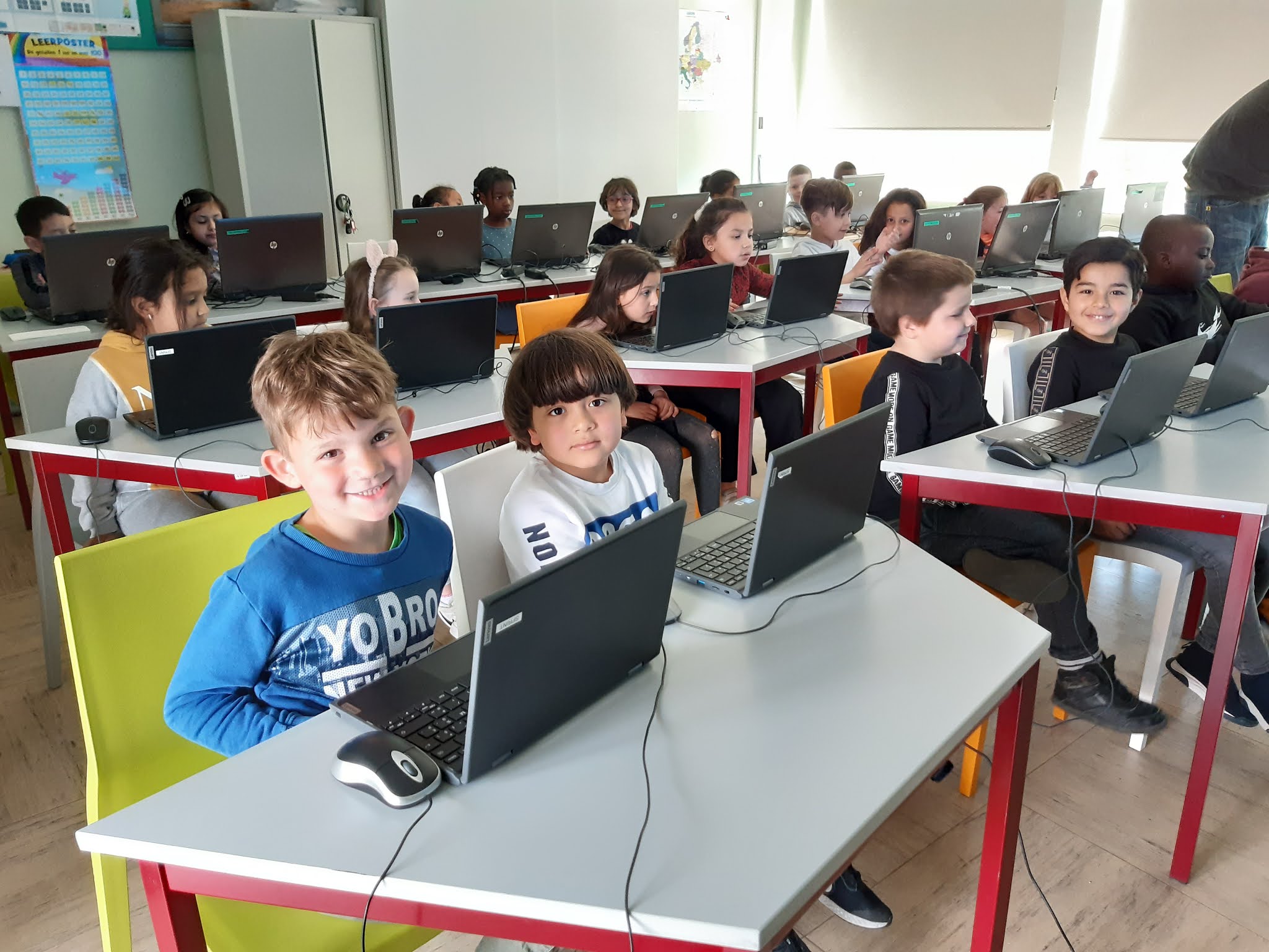 eerste leerjaar A en B: computerlessen