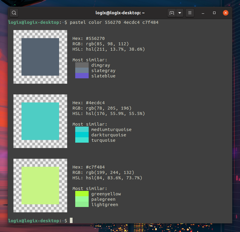 Pastel Is A New Tool To Work With Colors From The Terminal - Linux ...