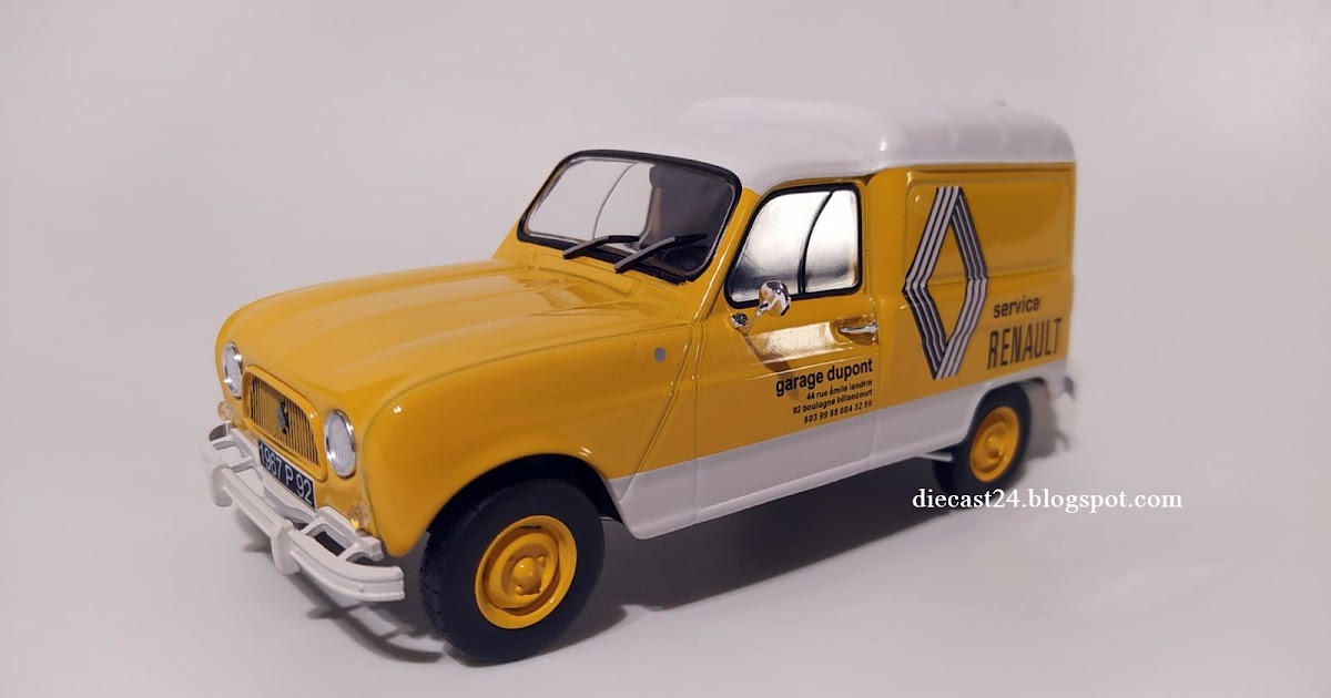 1/24 Diecast miniaturas: RENAULT 4L F4 VAN RENAULT SERVICE 1/24