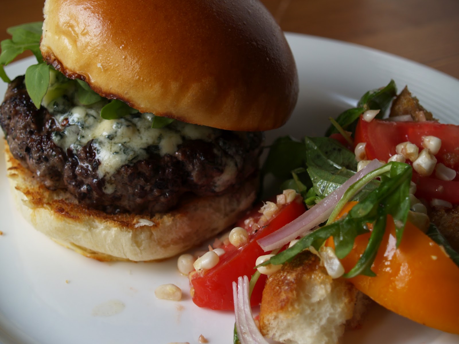 Persimmon and Peach: Beef & Black Olive Tapenade Burgers with Stilton