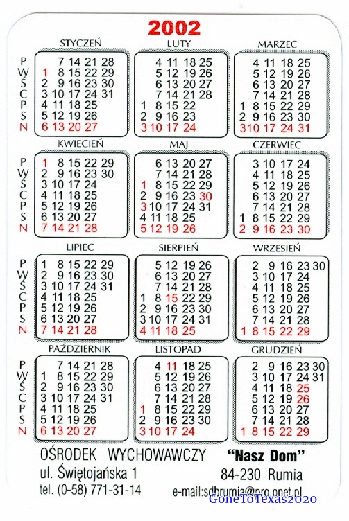 My Pocket Calendars: Our Home - Youth Educational Center