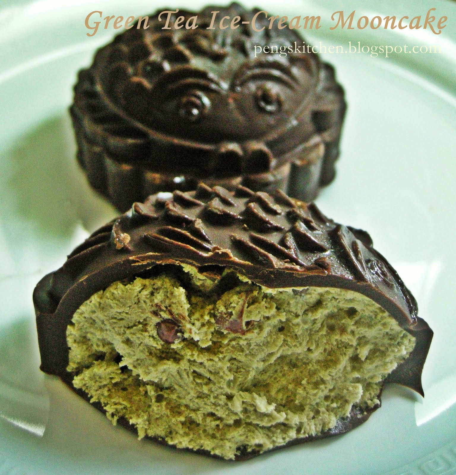 Peng's Kitchen: Green Tea Ice-Cream Mooncake