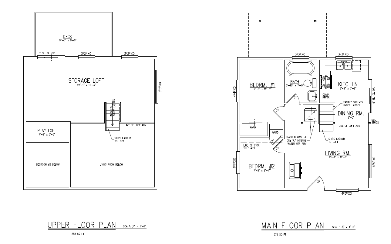 Donn: Small House Floor Plans With Loft 8x10x12x14x16x18x20x22x24