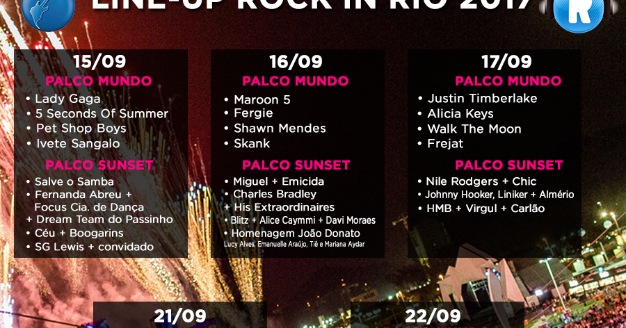 DJ PIRRAÇA: Line-up do Rock in Rio 2017