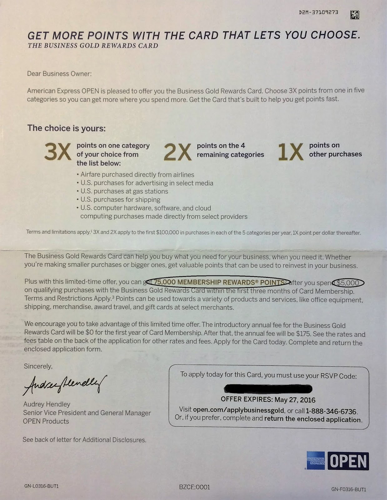 Flying From The Front: AMEX Business Gold Rewards Card 75K sign up bonus