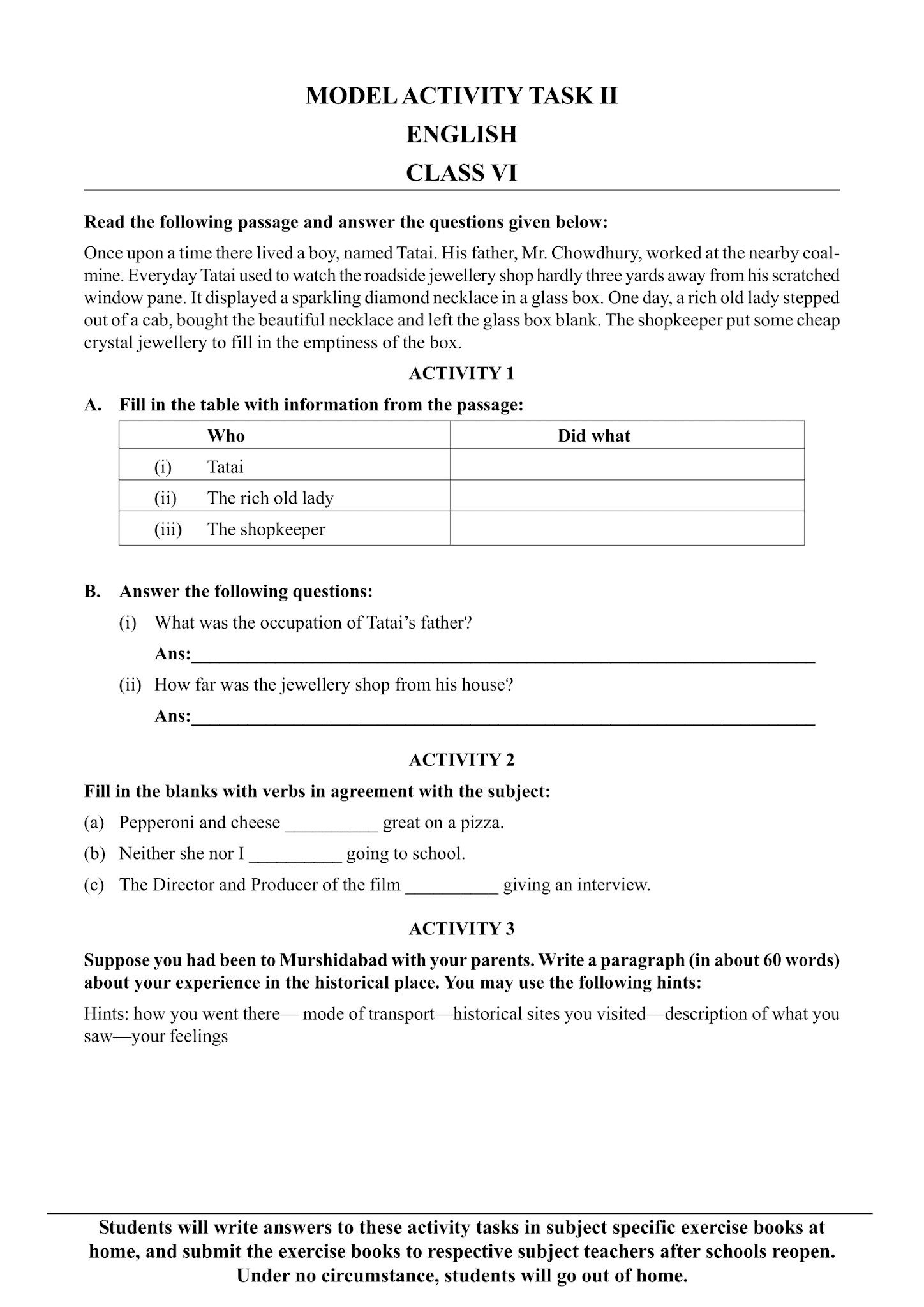 Model Activity Tasks Second Language English CLASS 6 Part Two model-activity-tasks-second-language-english-class-6-part-two
