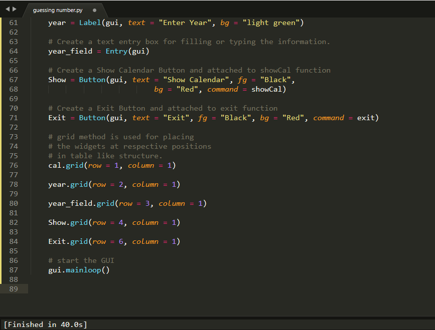 Gui Calendar Using Python Tkinter Mini Project For Be - vrogue.co