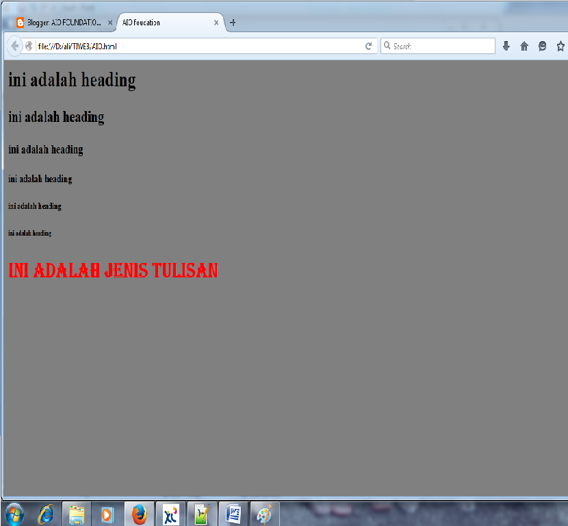 Jenis Tulisan dan Ukuran Heading Tulisan pada HTML | Pemrograman Komputer