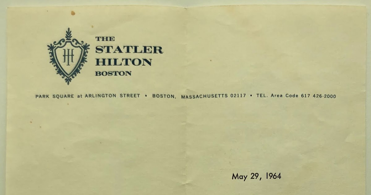Hilton Hotel Philately: Statler Hilton Boston Kennedy Memorial 1964 ...