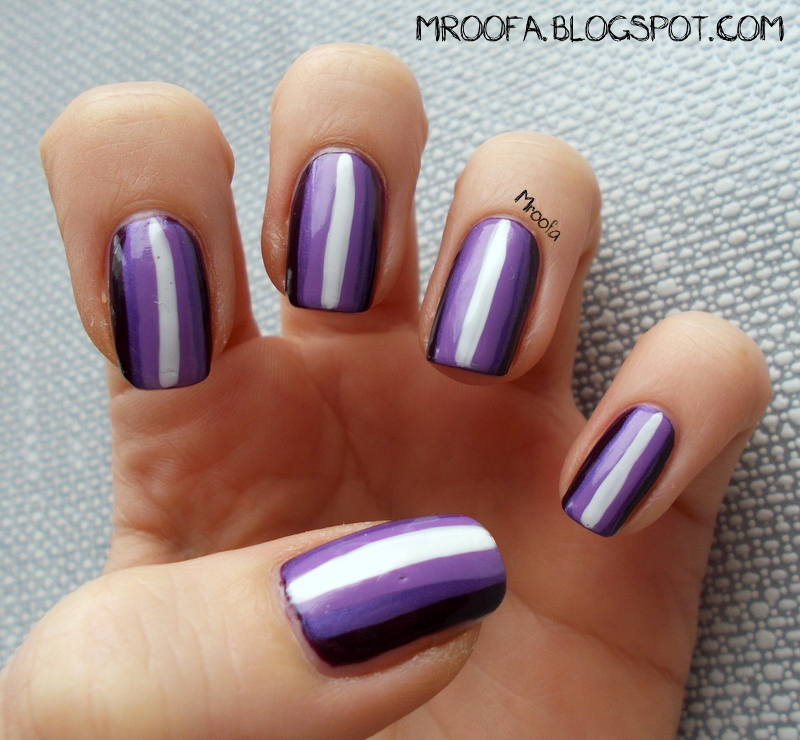 Ombre Stripes Nails Purple - Mroofa