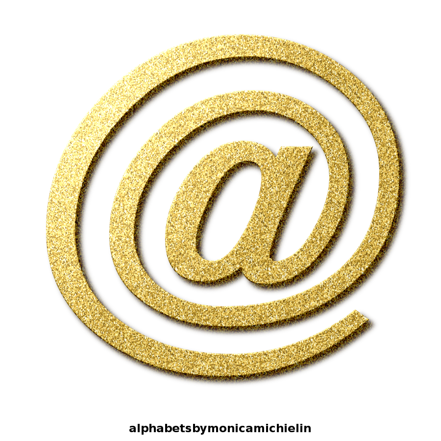M. Michielin Alphabets: GOLDEN GLITTER ALPHABET AT, ALFABETO ARROBA ...