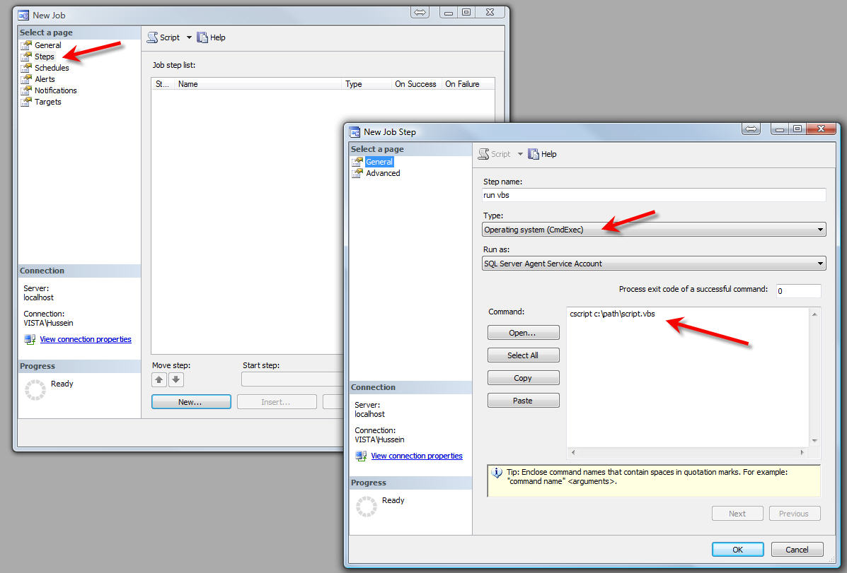 Another Bi And Programming Blog Jason Yousef Run A Vbscript Using Sql Server