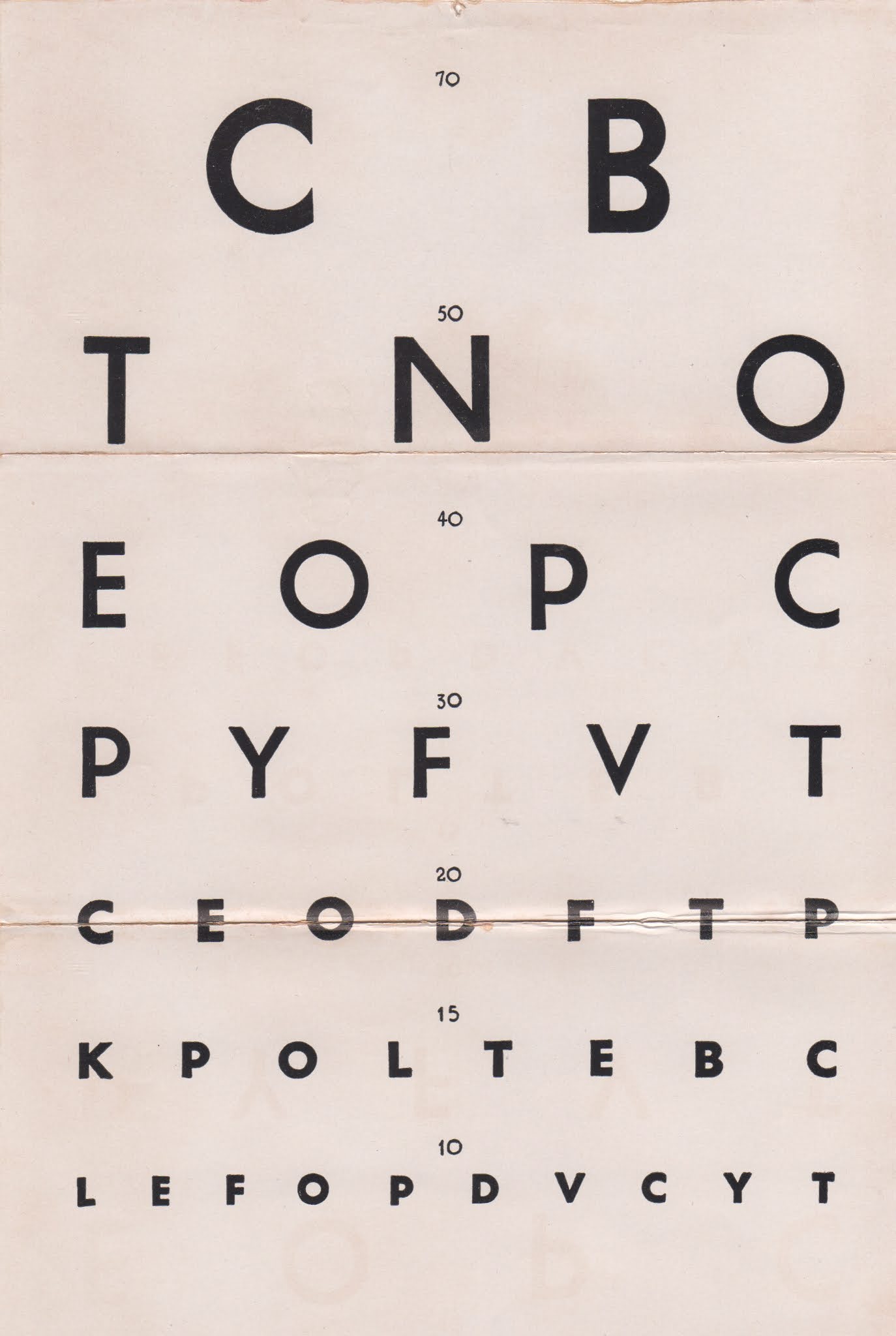 Pacific Posts: Arnold's Story: 1948 Snellen Chart