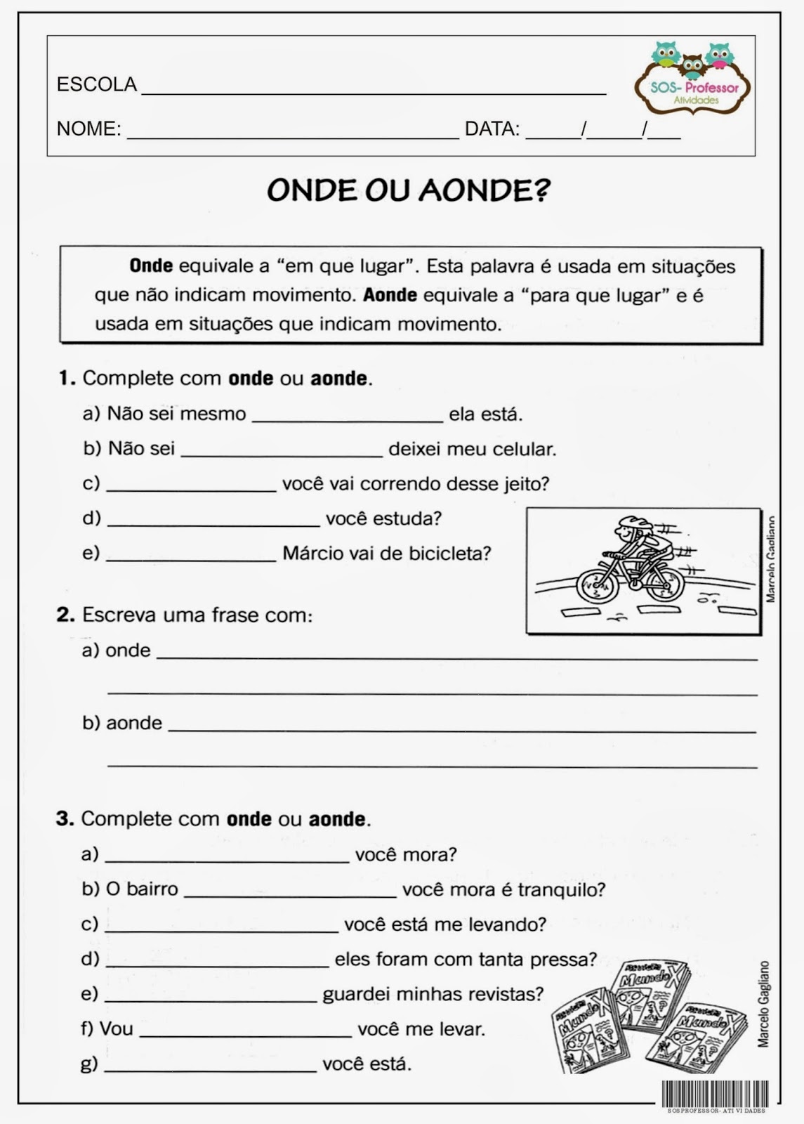 Aonde E Onde Exercicios - BINKEDU