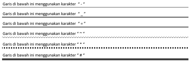 Cara Membuat Macam - Macam Garis di Word - Tutorial Microsoft Office