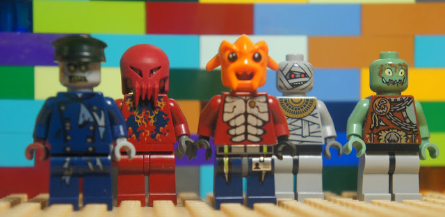 LEGO #010 Assorted MONSTER ALIEN Minifigures x5 Complete Set Zombie ...