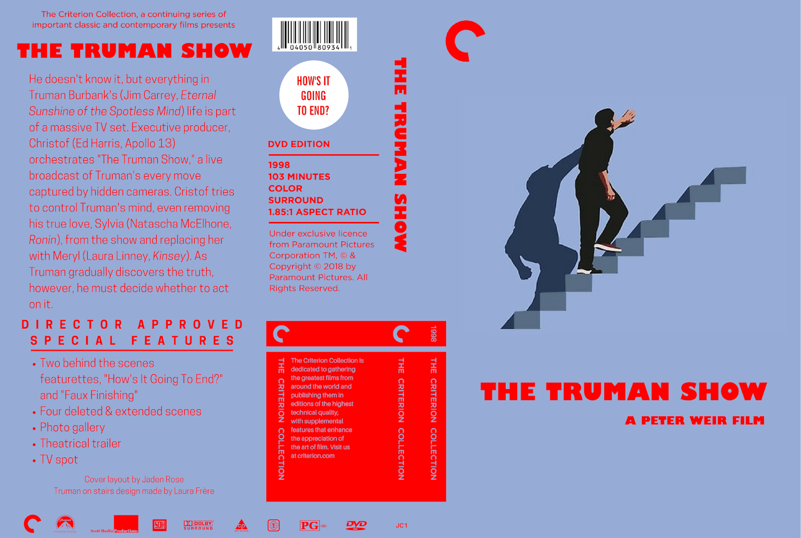 The Truman Show (1998) Custom Criterion Collection DVD Cover (Revisited)