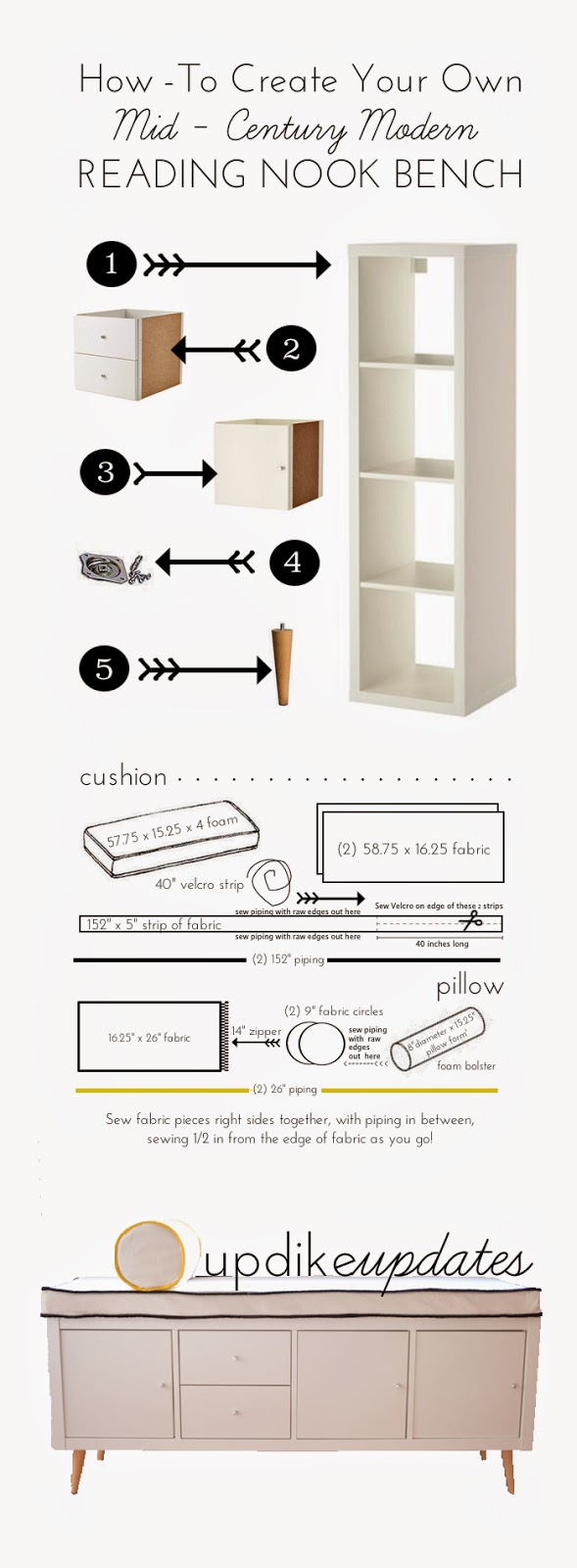 UpdikeUpdates.com: Create Your Own Mid-Century Modern Reading Nook Bench