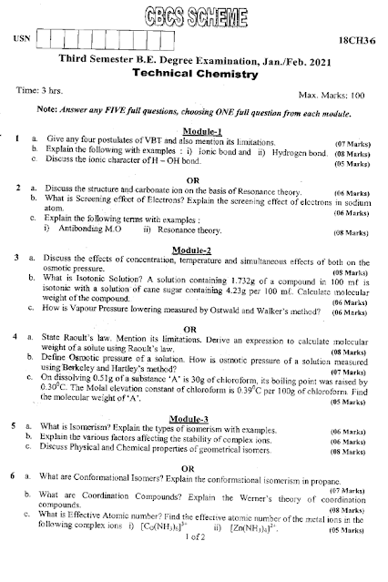 Visvesvaraya Technological University B.E. Chemical Engineering (CBCS ...