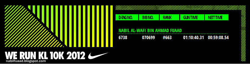 Nabil.Food.Art: Nike We Run KL: first sub-1 hour 10k