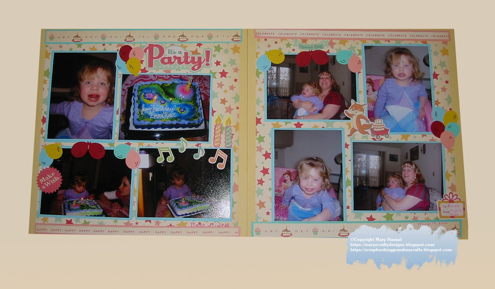 Mary's Craft Projects And Designs: Birthday Layouts