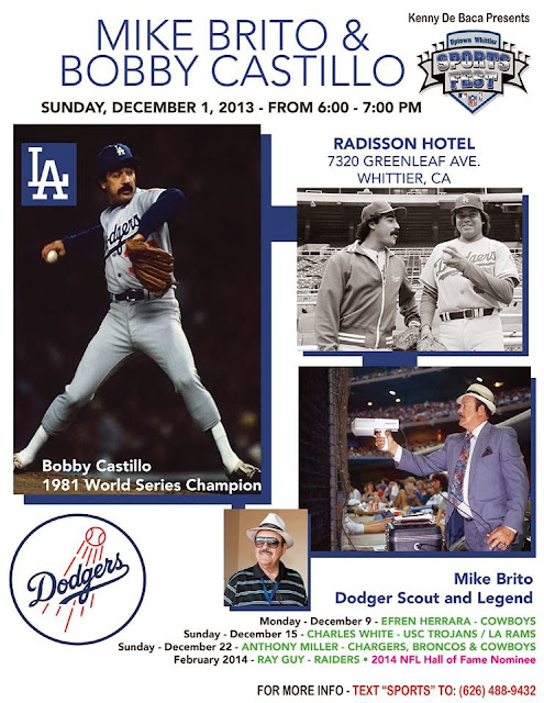Dodgers Blue Heaven: A Quick Autograph Announcement: Bobby Castillo and ...