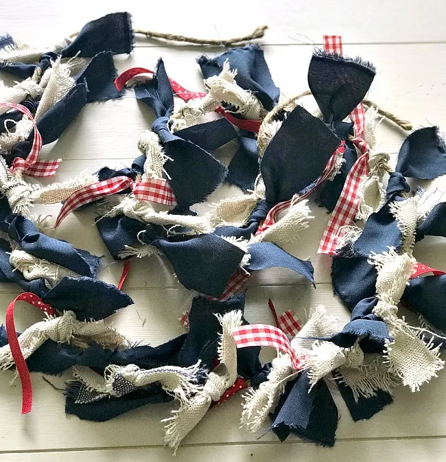 Fourth of July Red, White, and Blue Rag Garland