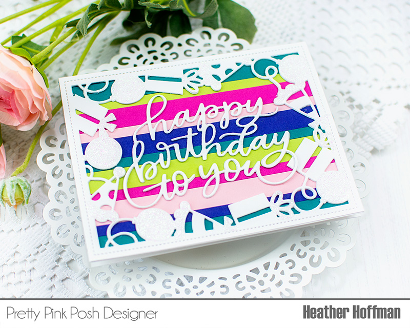 Houses Built of Cards: Happy Birthday Stripes Card - Pretty Pink Posh