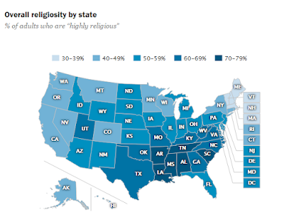 Abby Schmidt AP GOV: Most and Least Religious States
