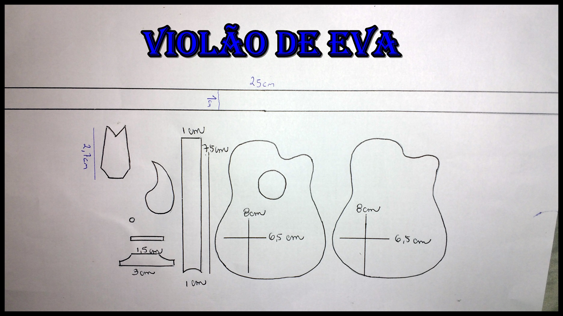 Arte Safira: Violão de e.v.a tutorial desse lindo mini instrumento ...