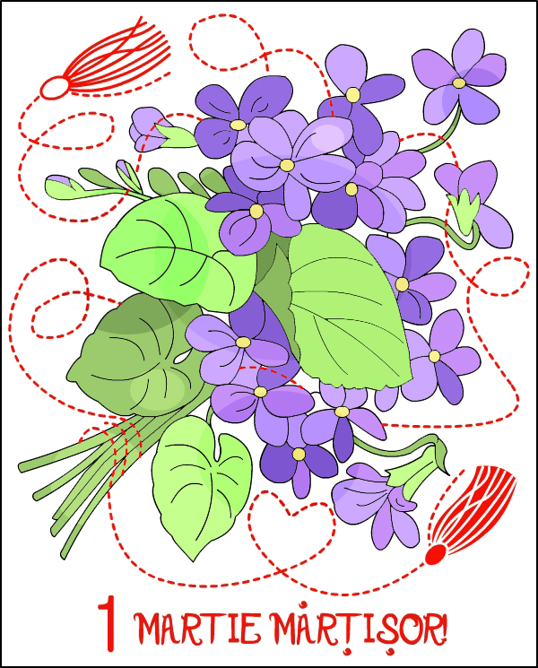 Nicole's Free Coloring Pages: 1 MARTIE MĂRȚIȘOR * COLORING GREETING CARDS