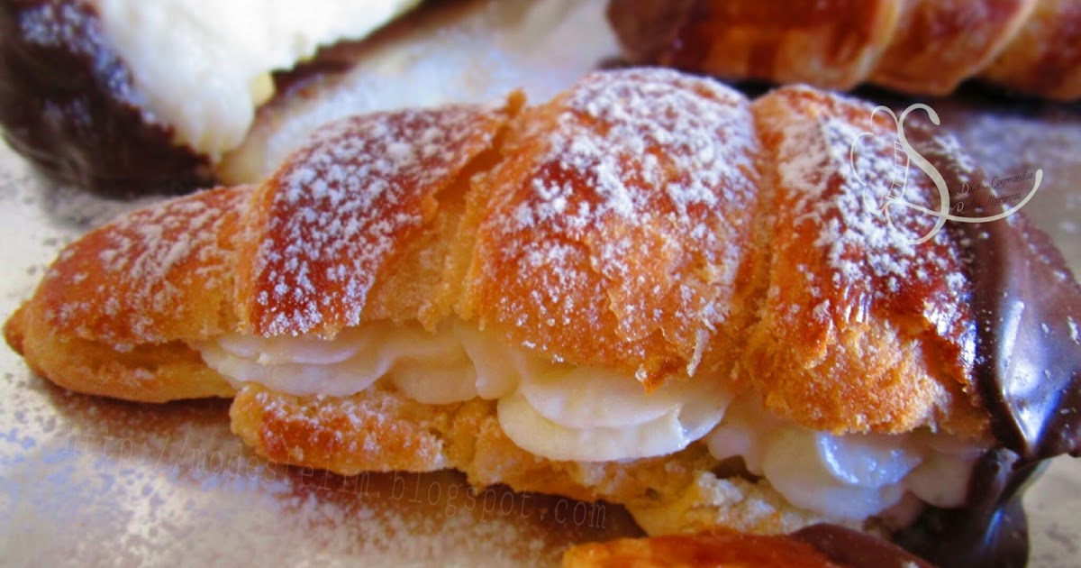 Cornet a la pâte à croissant fourré de crème