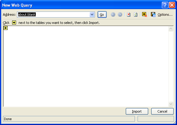 Excel Web Query