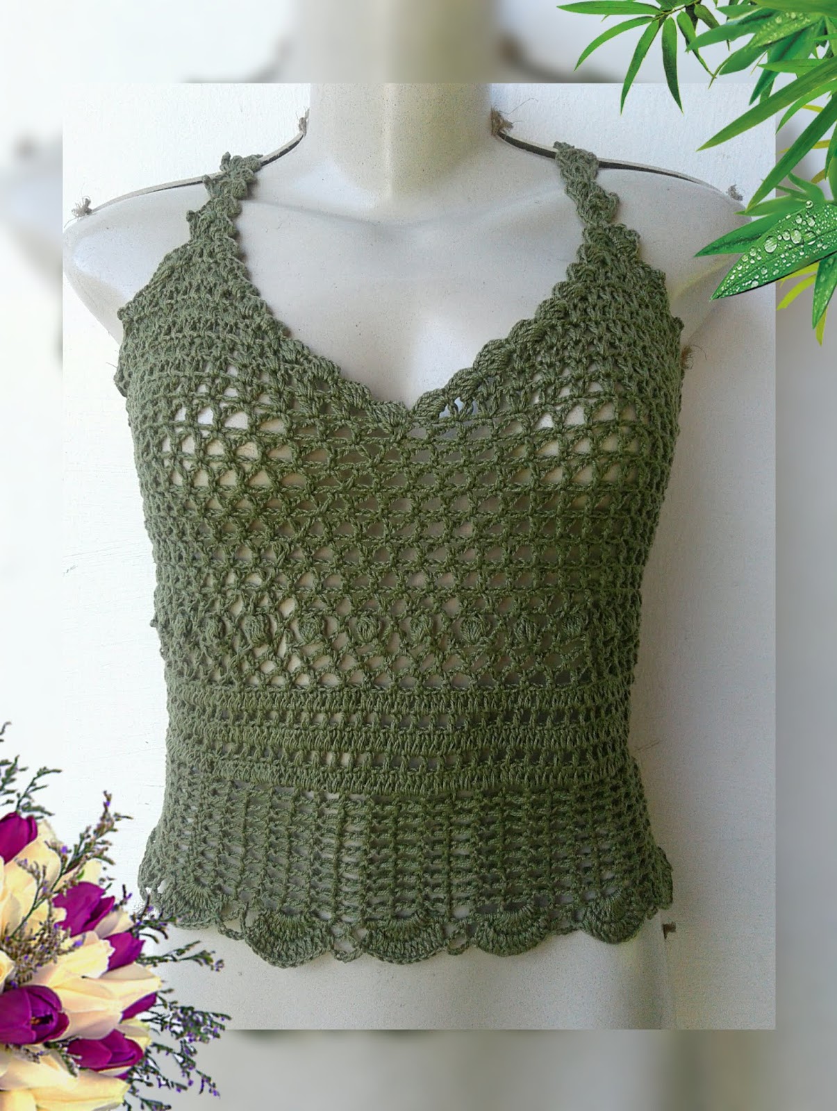 Lu Alves Crochê: BLUSA CROPPED EM CROCHÊ