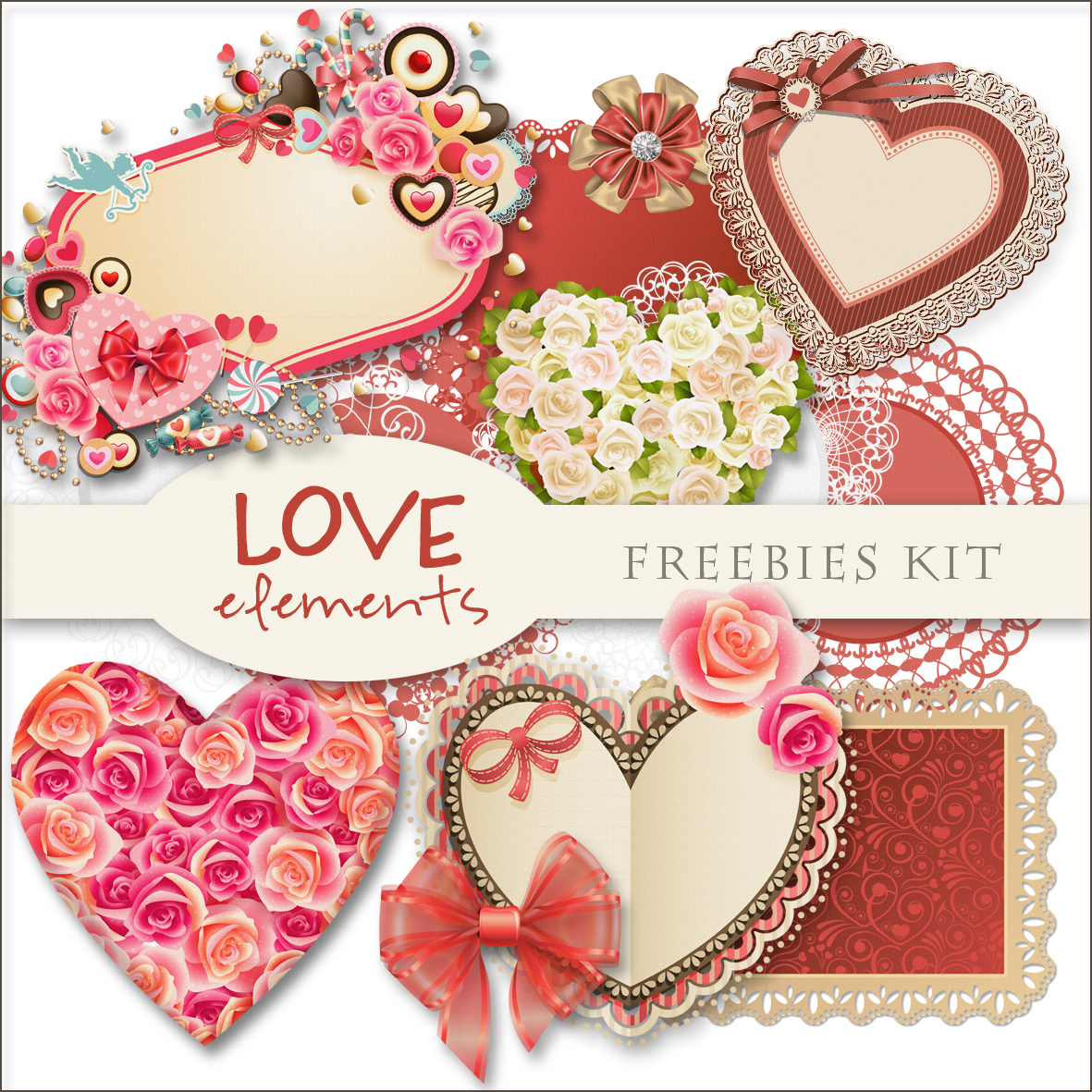 Scrap. DOT: Freebies Kit - Love Elements