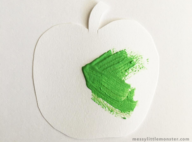 Fizzy Paint Apple Craft - Messy Little Monster