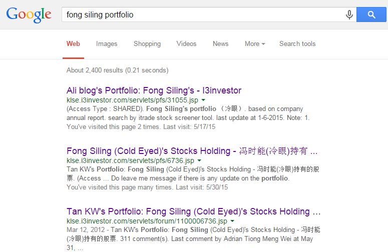 Fong Siling 冯时能 - 下载：冷眼的股票组合（2014-2015）及常问问题 | Sharetisfy