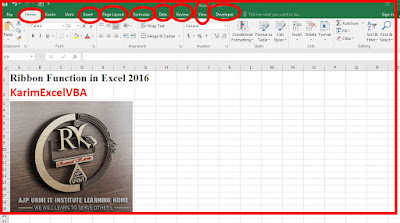 Ribbon Function in Excel 2016