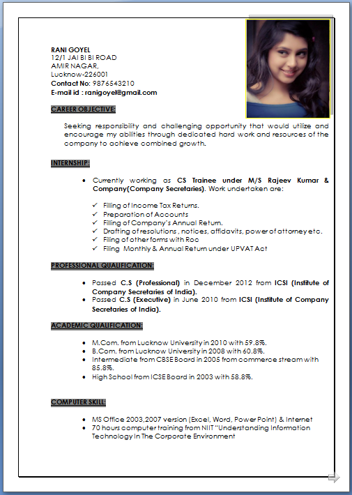 sample of cv pdf - Resume