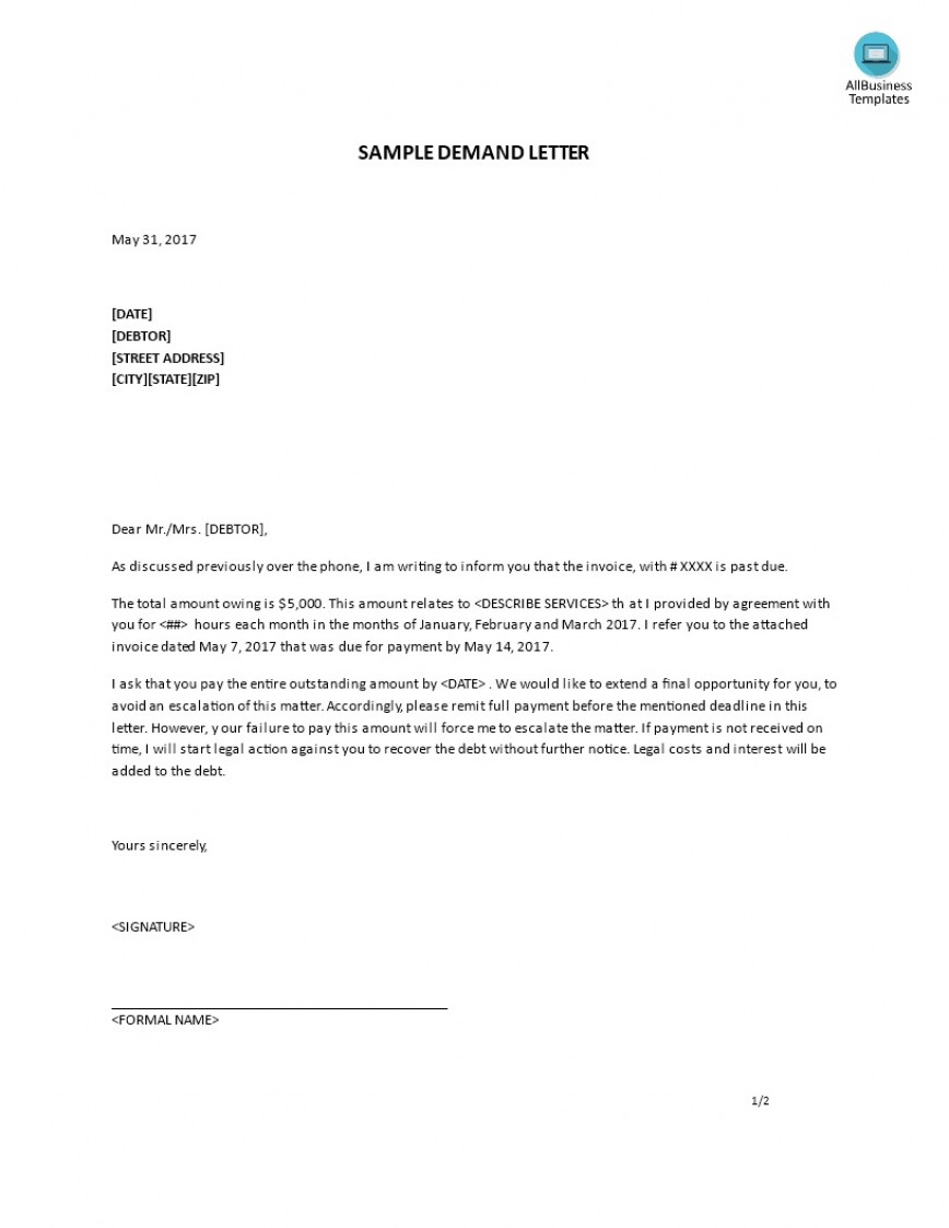 Final Demand Letter Template ~ Resume Letter