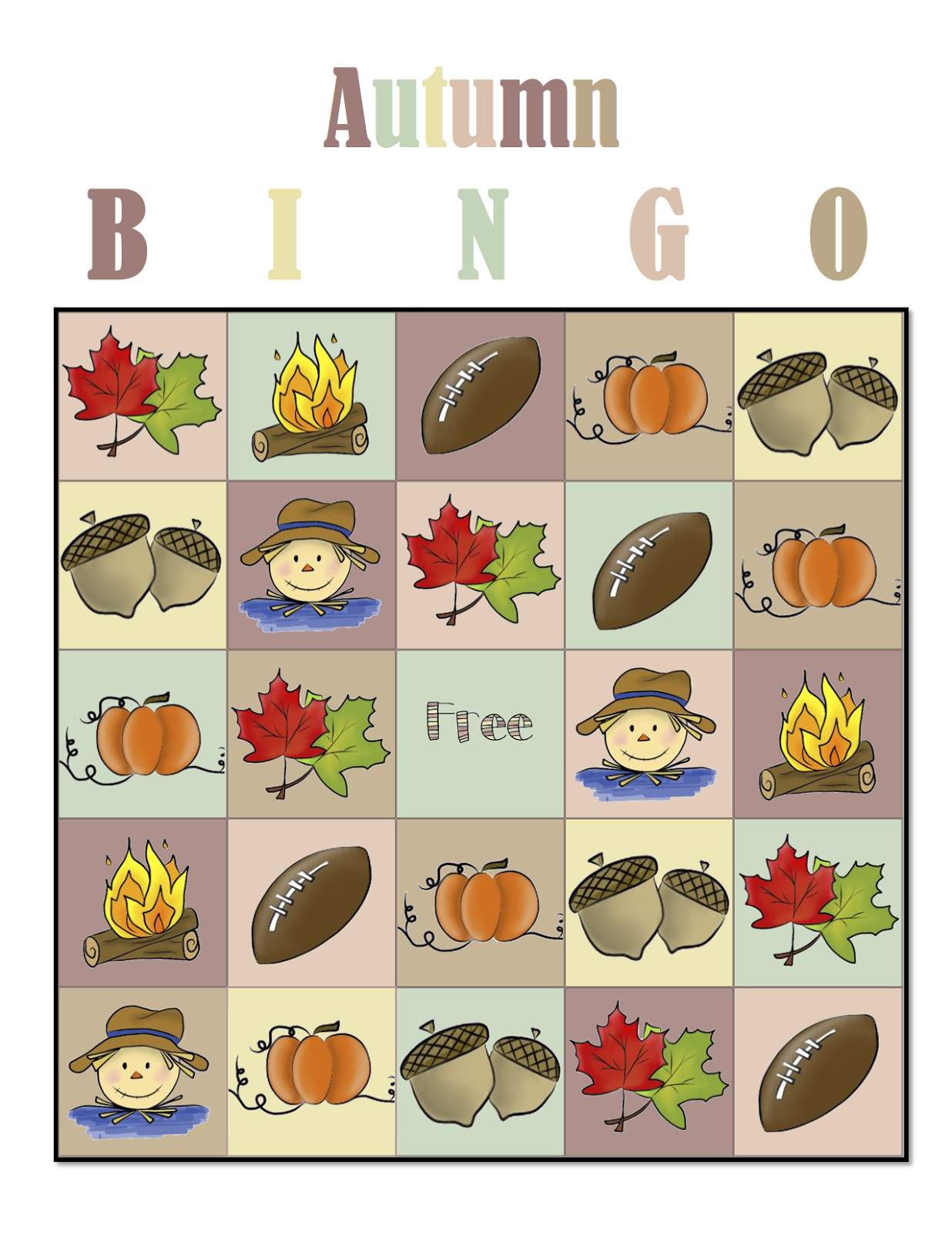 Autumn Bingo Autumn Bingo