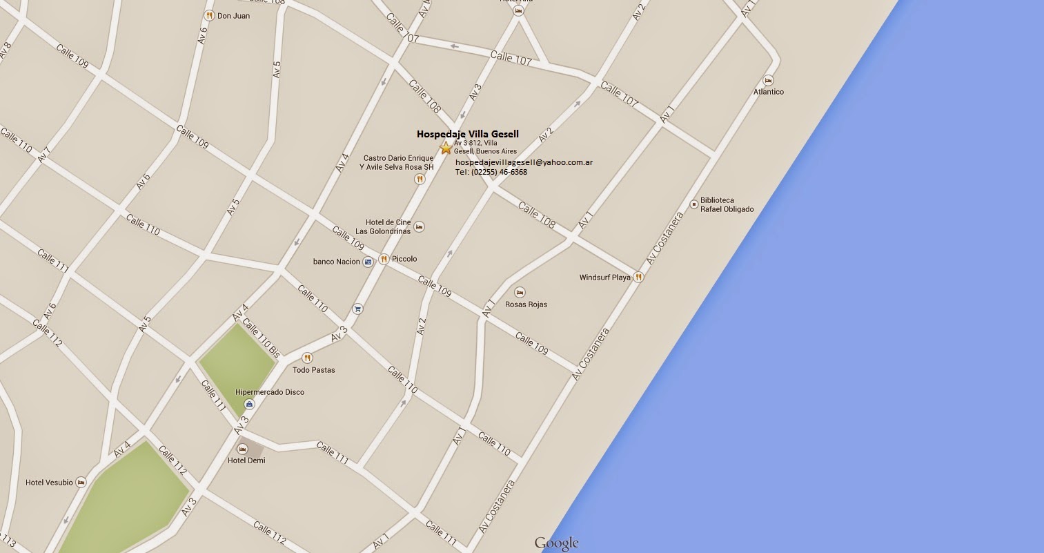 Hospedaje Villa Gesell: Ubicacion
