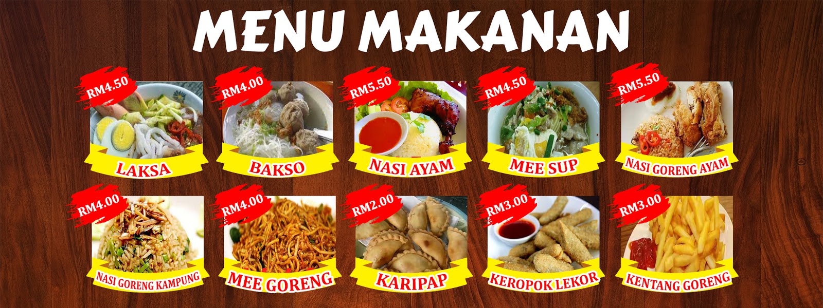 Sh Yn Design: BANNER : MENU MAKANAN