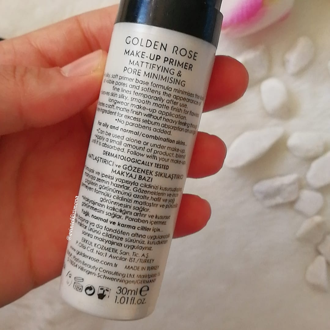 EvintekkızıMona: Golden Rose Make up Primer Mattıfyıng &Pore Minimising