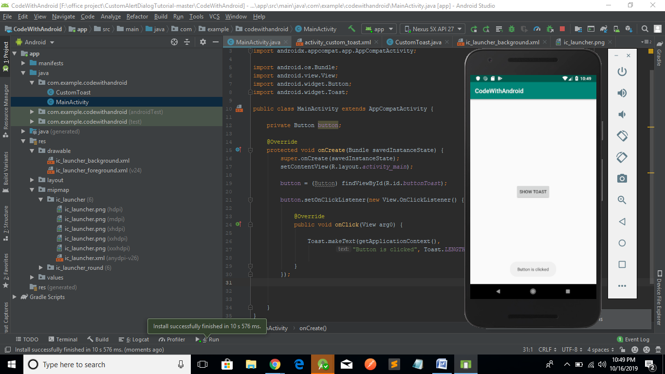 What is the duration of a short toast android studio - maplesop