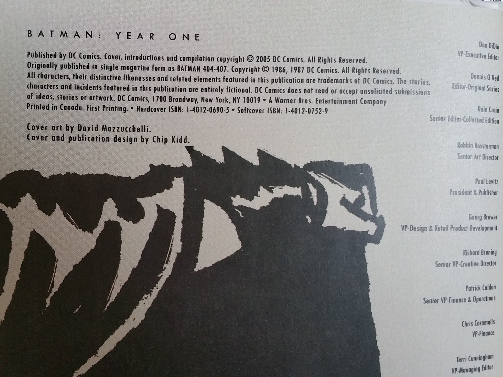 my absolute collection: Batman Year One Absolute Edition